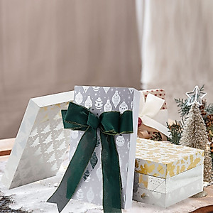 UNIQOOO 12Pcs Embossed Rose Gold Bridesmaid Proposal Boxes with lid, M 9.5x6.5x4 Inch, Foldable Holiday Gift Wrap Box for Lightweight Gifts, Christmas, Bridal Shower Wedding Gift Packaging