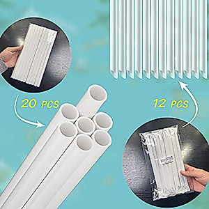 Cake tier stacking kit - 20 Pieces White Plastic Cake Sticks Support Rods with 4 Pieces Cake Separator Plates for 4, 6, 8, 10 Inch Cakes and 12 Pieces Clear Cake Stacking Dowels for Tiered Cakes