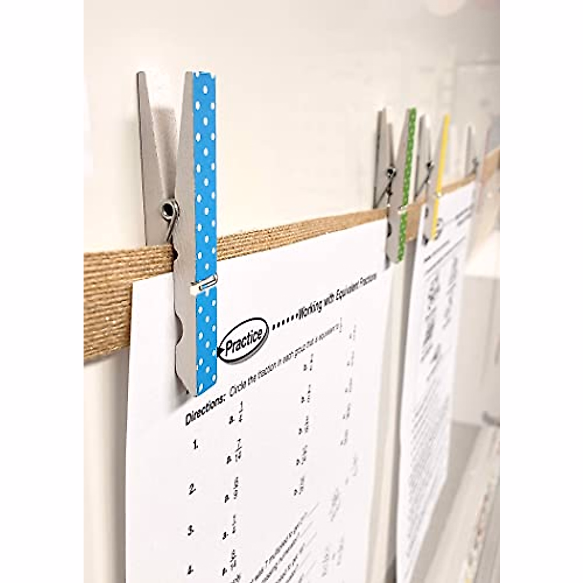 Teacher Created Resources 20671 Polka Dots Clothespins Clothes Pin, 0.6" x 0.3" x 2.9", Multi, 20 per Pack