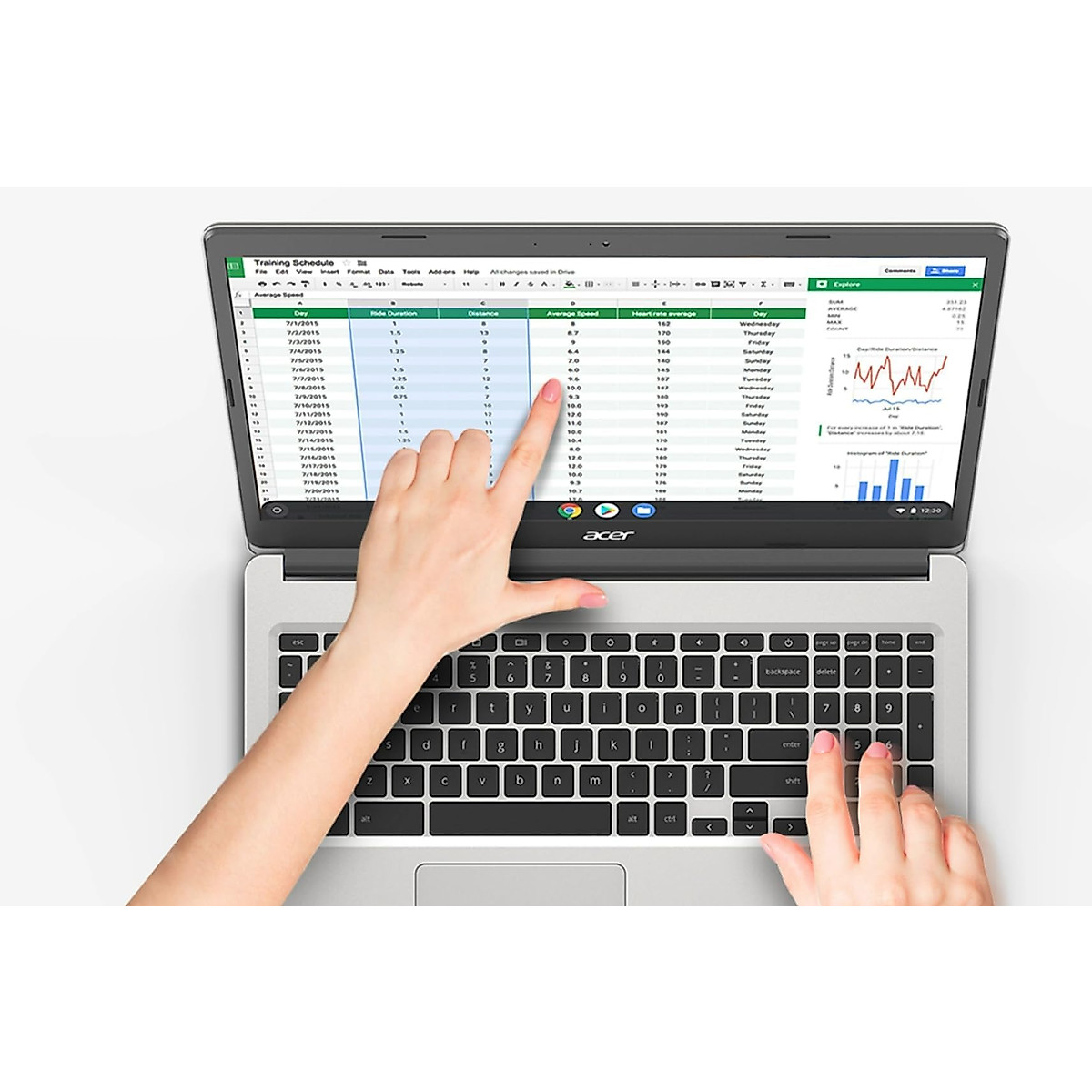 acer Chromebook 315,15.6" HD Display Laptop,Intel Celeron N4020(2.8GHZ), 4GB LPDDR4 RAM, 64GB eMMC SSD, Chrome OS, Silver, with Laptop Bag and TWE 64GB SD Card