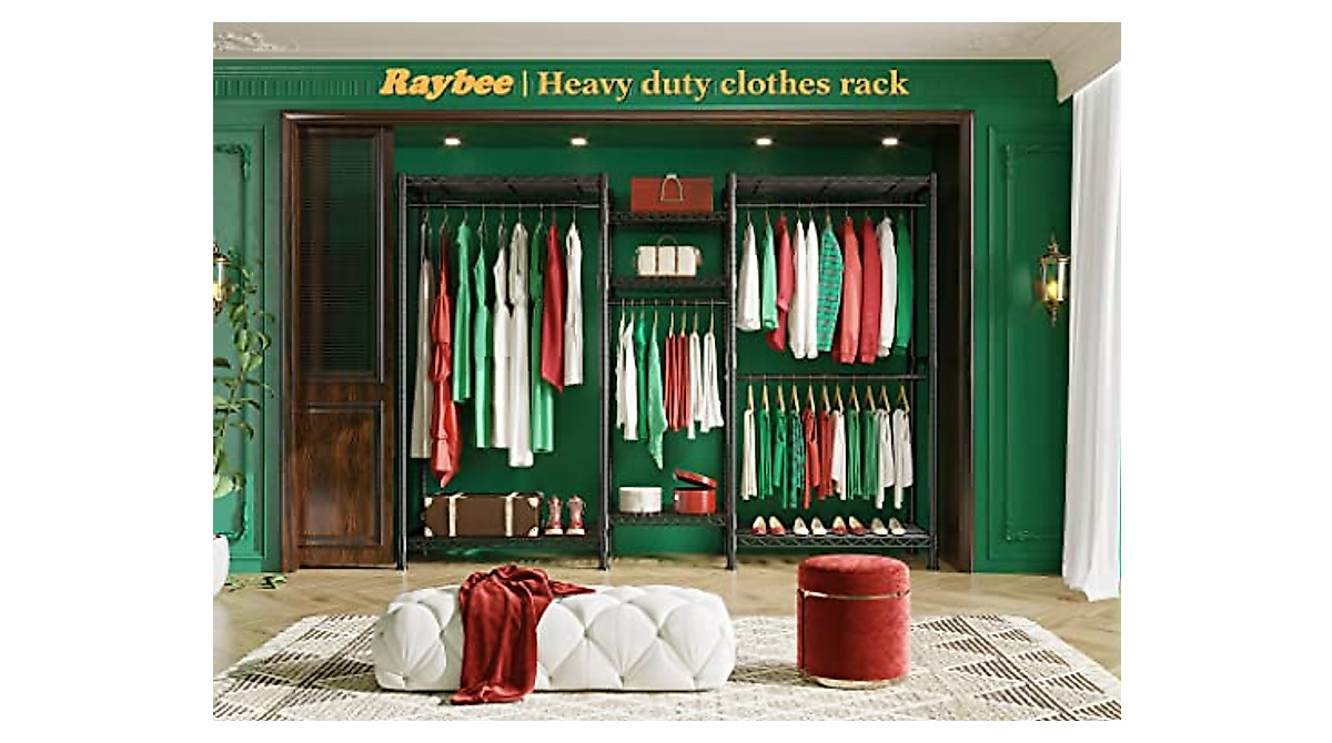 Heavy Duty Clothing Rack - 725LBS Capacity | Raybee Wardrobe Organizer