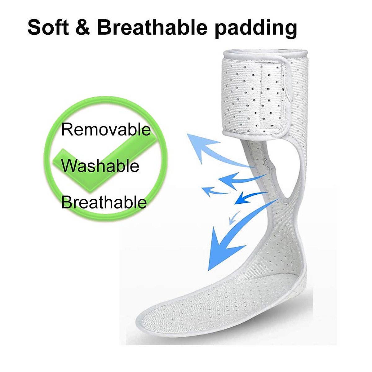 Furlove Medical AFO Foot Drop Brace Ankle Foot Orthosis - AFO Drop Foot Orthosis for Men & Women Stroke, MS, Hemiplegia Foot Drop, assist Walking Easier and Better (Large, Right)