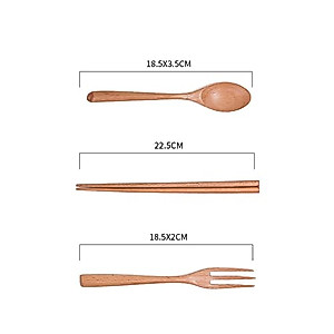FLYUFO Kitchen Spoons Wooden Spoon Fork Teaspoon Catering Rice Soup Bamboo Cooking Utensil Kitchen Teaspoon Tableware Accessories，2 Pcs