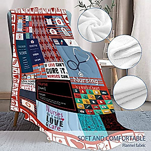 Homiehug Nurse Gifts for Nurses Women Blanket Soft Fluffy Lightweighted Cozy Fuzzy Throws for Couch Bed Sofa Home Decor Gift Kids Anniversary Friends 60"x80" for Adult/Queen