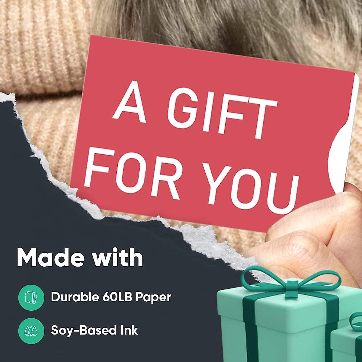 Swipe It Gift Card Holder Sleeves Paper 100 Pack Bulk for Christmas, Holiday, Birthday, Fathers Day, Housewarming, Wedding, Anniversary, Baby Shower, Spa, A Gift for You, Red