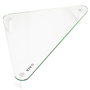 VIVO Glass Ergonomic Tabletop Riser, Triangle Desktop Universal Corner Stand for Computer Monitor LCD LED TV, Monitor, Laptop, Notebook, and More, STAND-V000Q