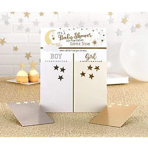Lillian Rose Twinkle Themed Baby Shower Gender Reveal Voting Board, Gold