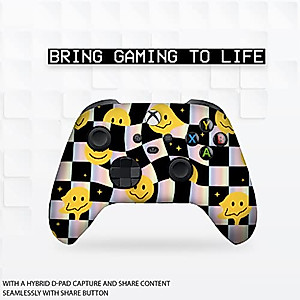 Crazy Melt Smile Faces Customised Wireless Controller for Xbox by BCB. Original Xbox Controller Compatible with Xbox One / Series X & S Console. Customized with Water Transfer Printing (Not a Skin)