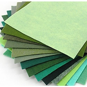 15 Greens 9"X12" Merino Wool Blend Felt Sheets Collection - OTR felt