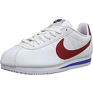 Nike Women's Classic Cortez Leather,White/Varsity Red/Varsity Royal,6.5