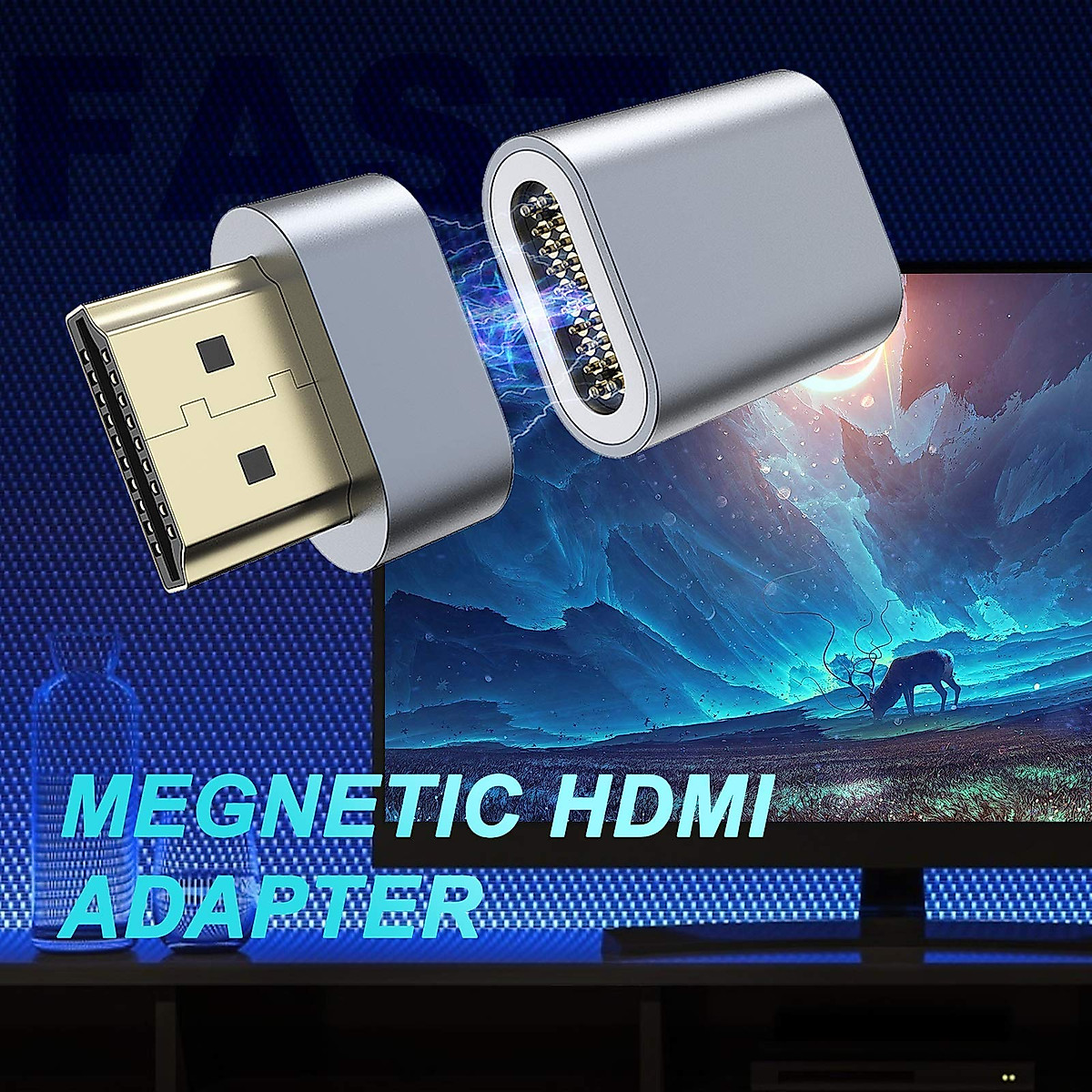 Magnetic hdmi Adapter with 20Pins Type A hdmi Female and Male Port
