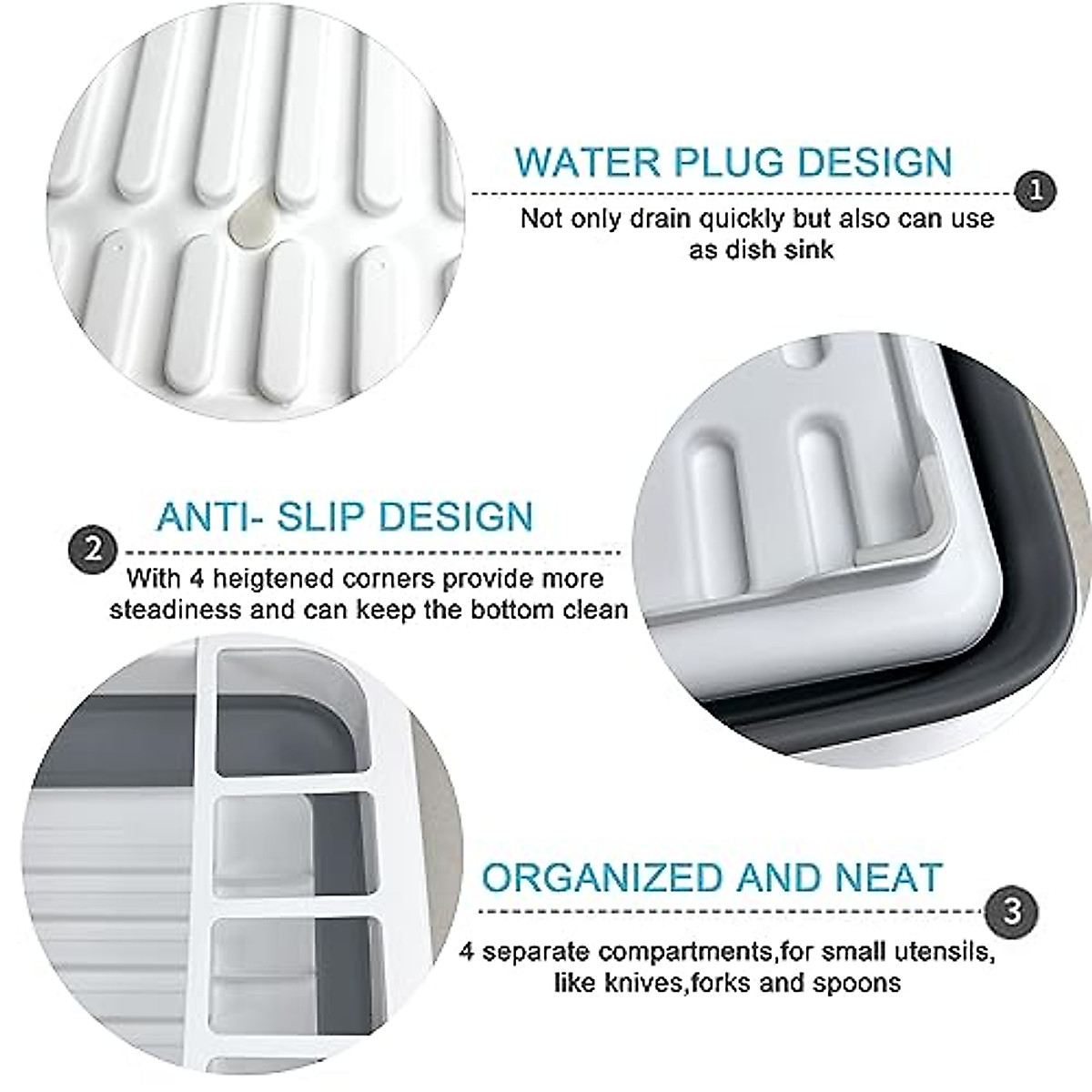 MontNorth Collapsible Dish Drying Rack with Drain Plug and Swivel Spout - Lightweight, Compact and Space-Saving Dish Drainer Organizer for Kitchen, RV, Campers and Travel Trailers