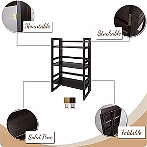 Casual Home 3-Shelf Folding Student Bookcase (20.75" Wide)-Espresso