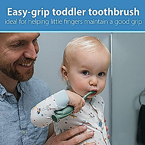 Dr. Brown's Baby and Toddler Toothbrush, Green Dinosaur 1-Pack, 1-4 Years, CleanUp Pour & Roar Watering Can, and Dino-Soft Baby Bath Spout Cover, BPA Free, Certified Plastic Neutral