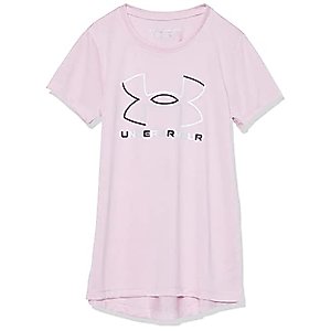 Under Armour girls Tech Big Logo Twist Short Sleeve T-Shirt , (647) Prime Pink / / White , Youth X-Large