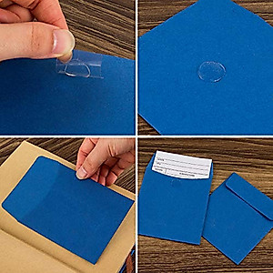 120 Pieces Small Envelopes Library Card Non-Adhesive Packets Envelopes with 120 Pieces Adhesive Double Sided Glue Points for School, Library, Office Task Trackers and Gift Tag (Pocket Envelopes)