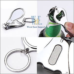 Personalized Engraved Baptism Keychains (12 PCS) - Baby Angel Key Ring with Nail Clipper and Bottle Opener Party Favors for Baby Boys and Girls Recuerdos Bautizo Customized Gift for Guest