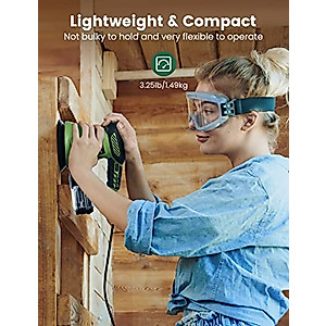 Orbital Sander, Ginour 300W Powerful Random Orbital Sanders, 6 Variable Speed 6000-13000RPM Electric Palm Sander with Transparent Dust Box, 15PCS Sandpaper, Sponge, Wool Disc, Sanders for Woodworking