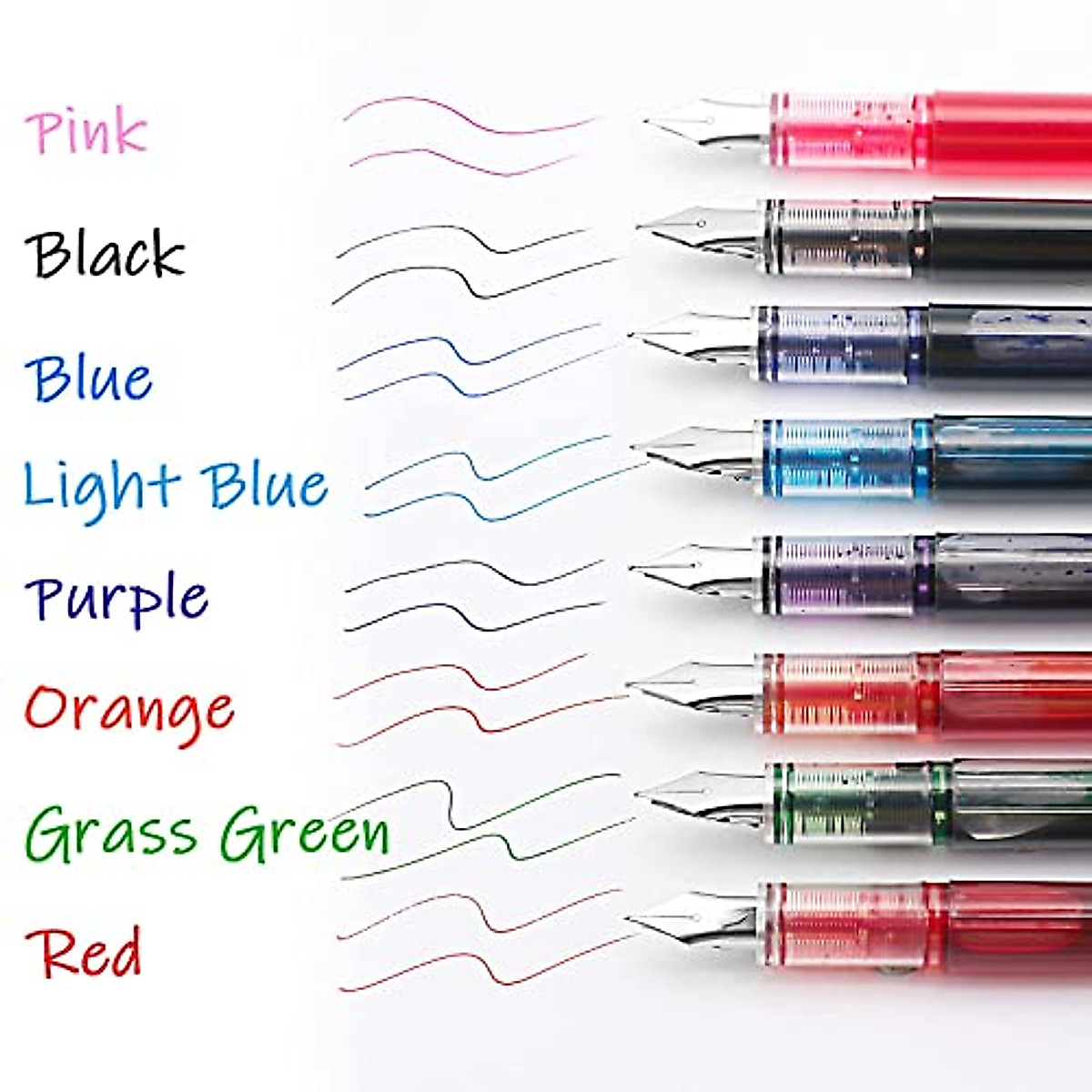 12 Pieces Disposable Fountain Pens, Quick-Drying Ink Pen, Smooth-Writing Multicolor Art Supplies for Sketching, Journaling, Calligraphy and Doodling (Mixed Colors)