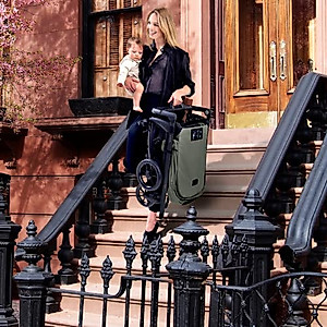 Inglesina Electa Full Size Standard Baby Stroller - Weighs only 19 lbs, Reversible Seat, Compact Fold, One-Handed Open & Close, Adjustable Handle, Large Basket & All-Wheel Suspensions - Tribeca Green