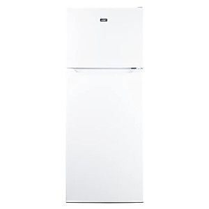 Summit Appliance FF1091WIM 24" Wide Top Mount Frost-Free Refrigerator-Freezer with Icemaker in White Finish, Adjustable Glass Shelves, Adjustable Freezer Thermostat, Interior LED Lighting