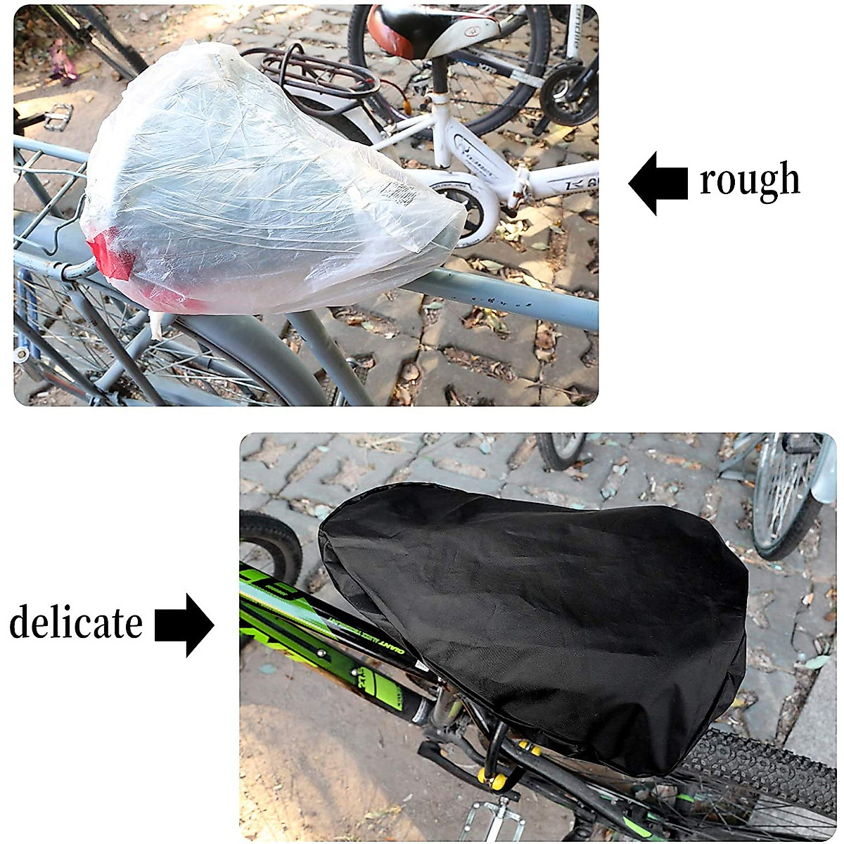 LUTER Waterproof Bike Seat Cover with Drawstring, Protective Water Resistant Bicycle Saddle Rain Dust Cover (Black)