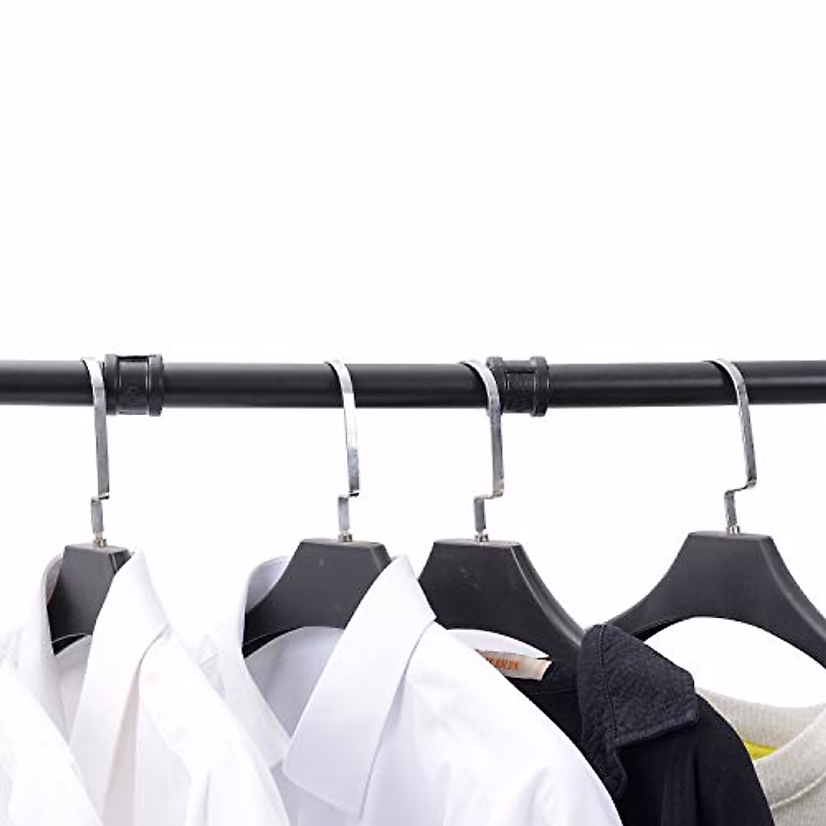 Industrial Pipe Clothing Rack, Wall Ceiling Mounted Clothes Garment Rack 30'', Black Iron Pipe Clothes Hanging Bar, Heavy Duty Metal Hanging Rod for Retail Display Closet Storage and Laundry Organizing