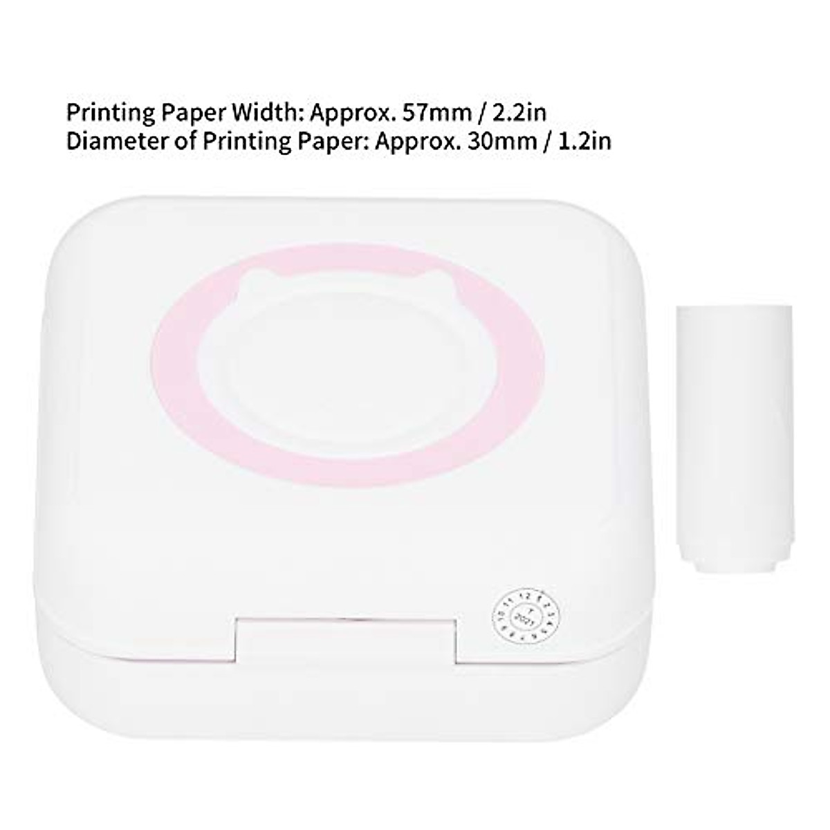 Dilwe 200dpi C6 Mini Thermal Printer, 57mm Width Multifunctional Mini Portable Inkless Printer, Thermal Printing Machine for Photos Messages Labels Notes Exercises(Rose)