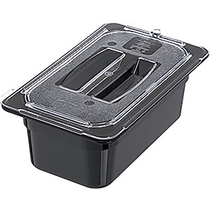 Carlisle FoodService Products 10290U07 StorPlus Quarter Size Polycarbonate Universal Handled Food Pan Lid, Clear