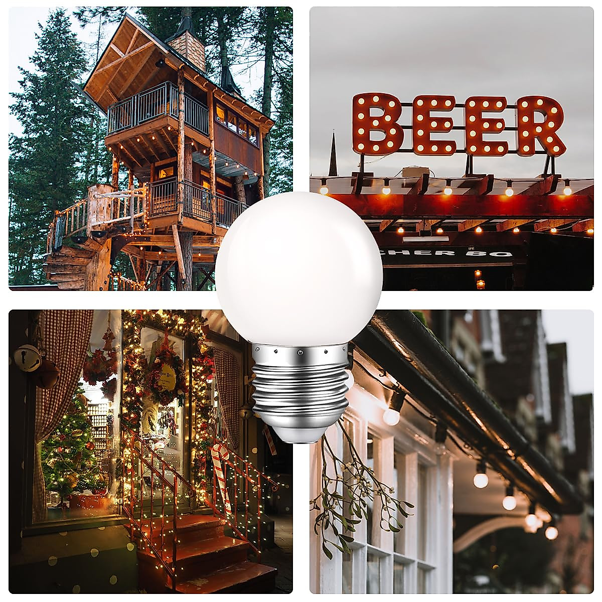 MZyoyo Small LED Night Light Bulb,1W LED Light Bulb,G14 G45 1W E26 E27 Soft White 3000K,Not Dimmable LED Energy Saving Light Bulbs 5 Watt Equivalent,for Halloween Bedroom Holiday Decoration,10 Pack