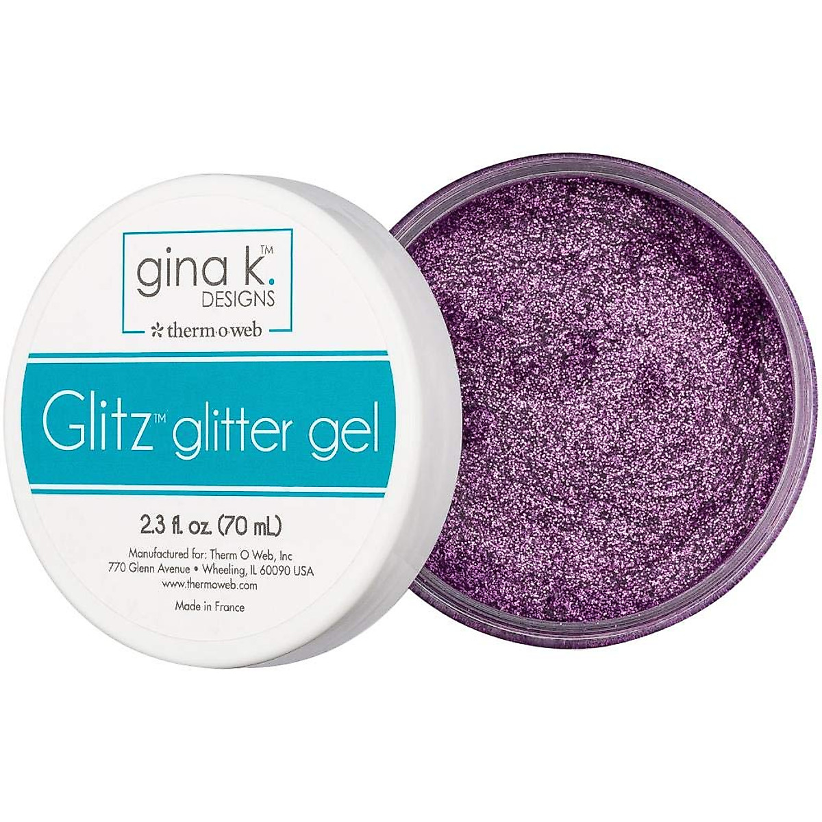 Gina K Designs - Glitz Glitter Gel - Iridescent and Lovely Lavender with Spatula - 3 Items
