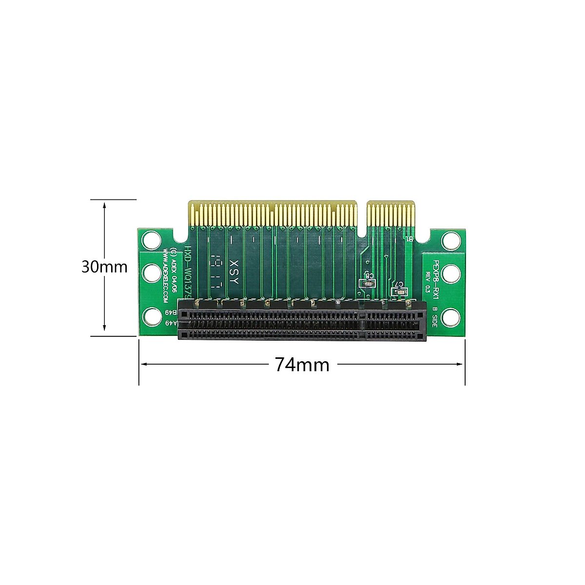 SinLoon PCI- Express 8X Riser Card 90-Degree Adapter Card PCI-E 8X Extender Extension Card for 1U, Small Computer and Server Case(PCIE 8X)