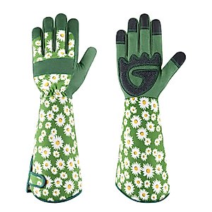 PHIRAH Gardening Gloves for Women Rose Pruning Thorn Proof Breathable Touchscreen Garden Gloves Long Forearm Protection Gauntlet Adjustable Flexible Working Gloves(Green, XL)