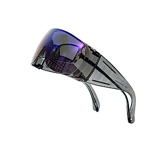 Calabria 1003 Fit Over Safety Glasses Fitover Prescription Eyewear Blue Mirror Men Women Large Wrap Around Tint Anti Scratch