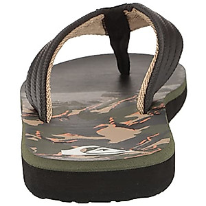Quiksilver Men's Carver Print Sandal Flip-Flop, Green 1, 13