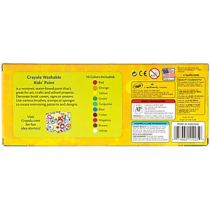 Crayola BIN541205BN Washable Kid's Watercolor Paint, 10 Bottles Per Pack, 3 Packs