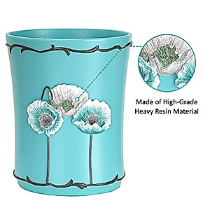 Popular Bath Poppy Fields, Waste Basket, Aqua