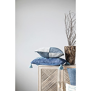 Creative Co-Op Mango 2 Woven Rope Doors, 1 Shelf and Tassel Handles Console, Bleached Wood