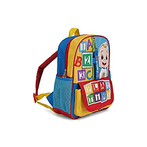 AI ACCESSORY INNOVATIONS Cocomelon JJ's Playtime Interactive Mini Backpack for Boys and Girls, Pre-school Schoolbag with Padded Back and Adjustable Straps, Versatile 12”