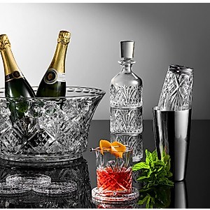 Godinger Cocktail Shaker, Martini Shaker, Boston Shaker, Stainless Cup and Crystal Glass to Mix Drinks Cocktails - Dublin Collection