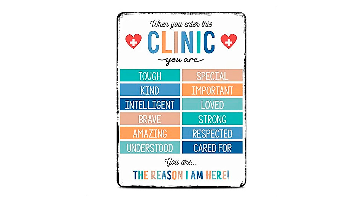Clinic Wall Decor - Motivational Metal Signs for Healthcare & Schools