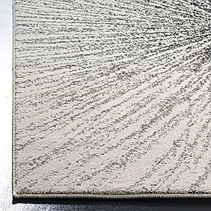SAFAVIEH Evoke Collection 5'1" Square Black/Ivory EVK228K Abstract Burst Non-Shedding Living Room Bedroom Area Rug