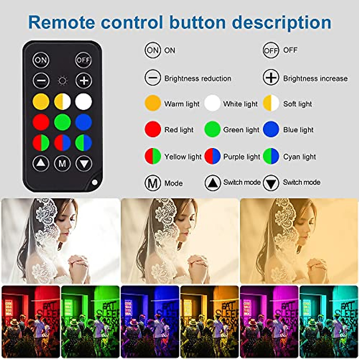 RGB Handheld LED Video Light, Wand Stick Photography Light 9 Colors with 26.2" to 78.7" Tripod & Remote Control, Adjustable 3200K-5600K [Upgraded]