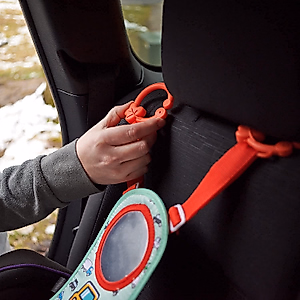 Interactive Car Seat Toys for Baby Girl & Boy - Portable Toddler Activity Center with Steering Wheel, Lever, Sounds, Music & Lights - Includes A Car Remote Musical Teether Toy for Infants