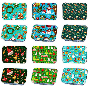 HABDJILTY 30 Christmas Tin Foil Containers with Lid Covers For Cookies Christmas Treat Foil Containers Aluminum Treat Exchange & Goody Party Leftovers for Holiday Festival Christmas