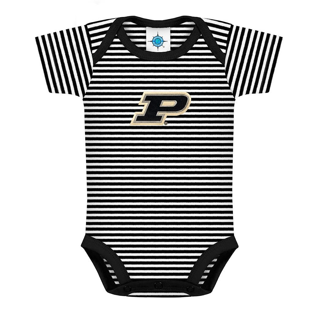 Purdue University Boilermakers Striped Newborn Baby Bodysuit,Black,0-3 Months