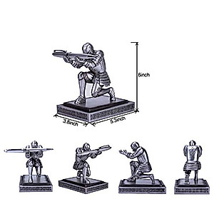 CYXStar Resin Soldier Executive Pen Holder Desk Organizer Cool Pen Stand Home Decor Resin Pencil Holder with a Pen for Men as Gift (Silver)