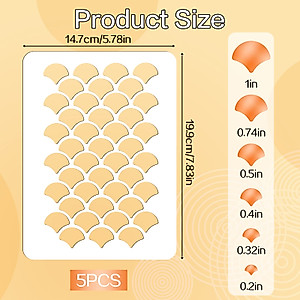 5Pcs Fish Scale Stencil, Face Painting Stencils Stencils for Painting Makeup Stencil Face Paint Stencils Reusable Fish Scale Template Large Plastic Scale Wall Stencil for Painting on Wall Face Body