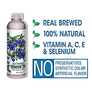 AriZona Blueberry White Tea - Premium Brewed Iced Tea, 20 Fl Oz (Pack of 12)