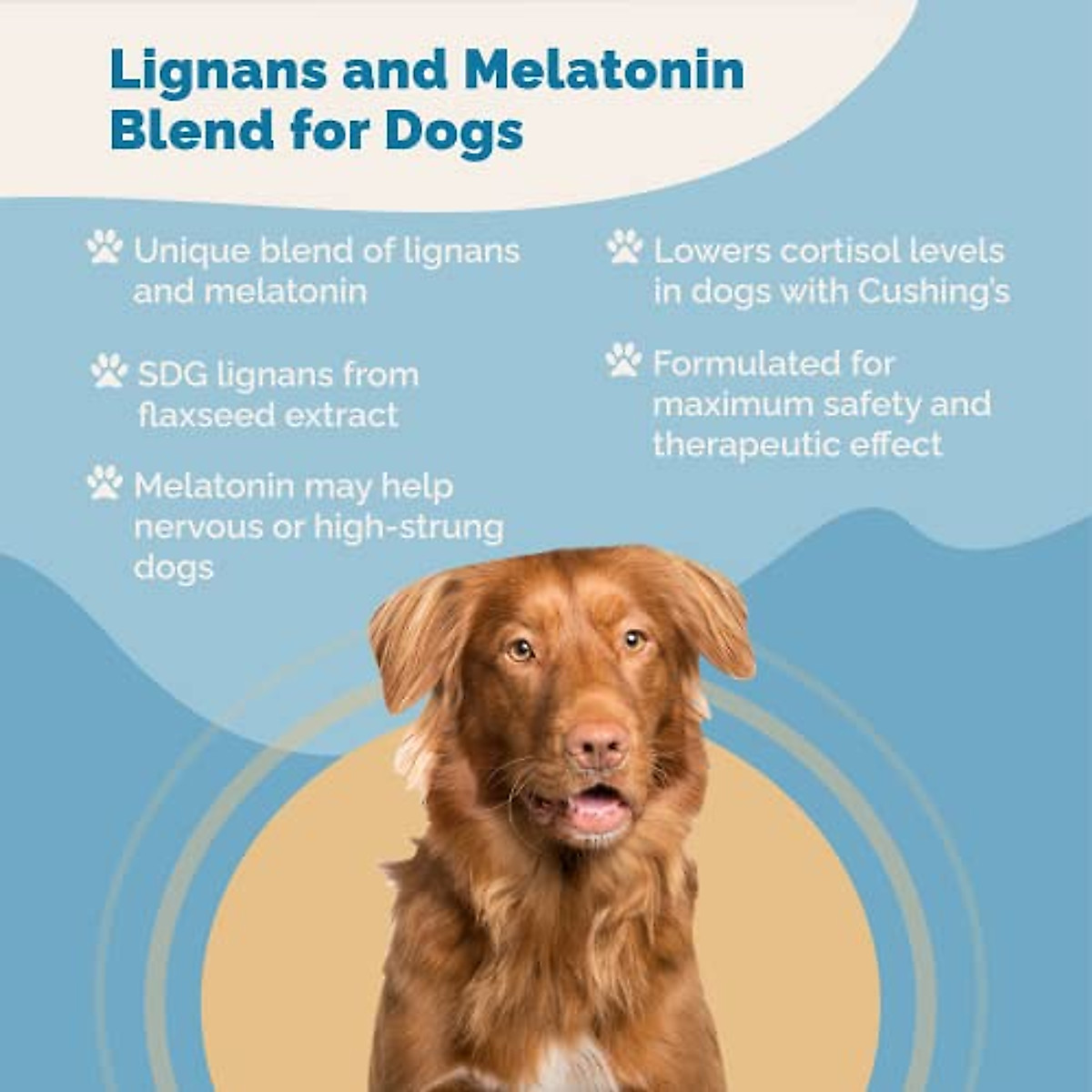 Lignans & Melatonin Blend Naturally Aids in Relieving Symptoms of Cushing’s Disease in Dogs | Helps Promote Healthy Adrenal Balance & Overall Well-being | by Prana Pets | 3 MG Melatonin, 20 MG Lignans